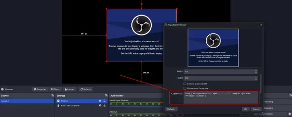 Custom CSS in OBS Studio Browser Sources
